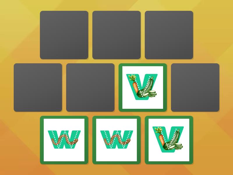 vwxyz - Alphabet Matching Game - Matching pairs