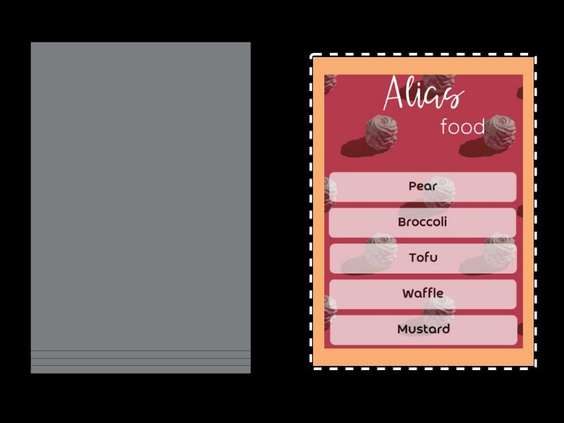 Alias (food) A2+ Student B - Random cards