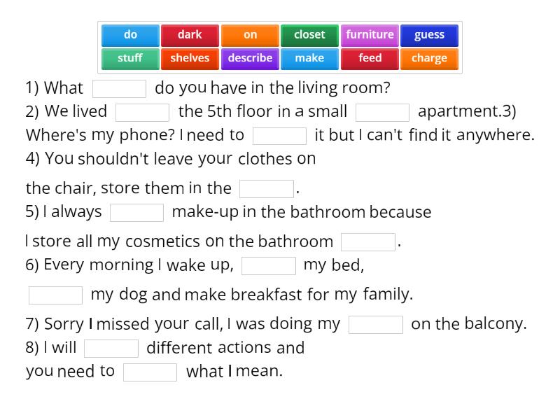 Revision (home sentences) - Complete the sentence