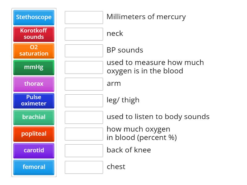 Warm Up 2- Medical Terminology - Match up