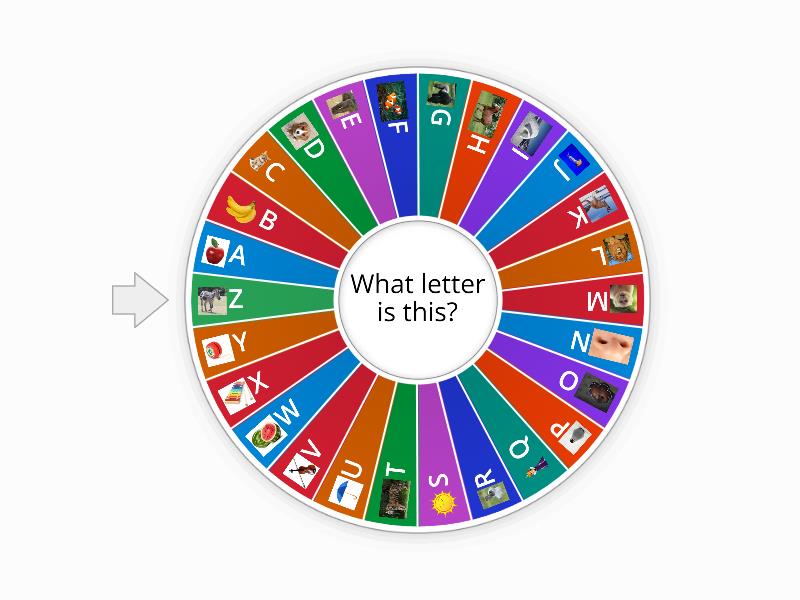 Guess the letters of the Alphabet - Spin the wheel
