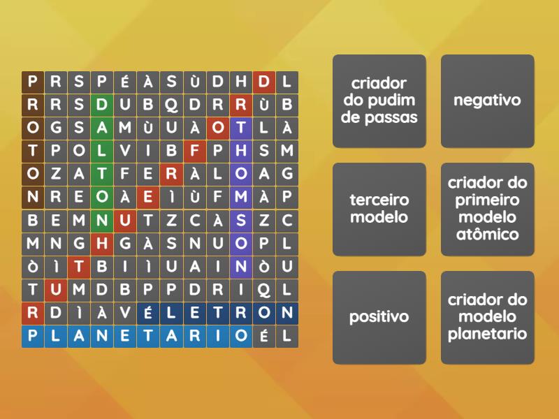 caça atômica - Wordsearch