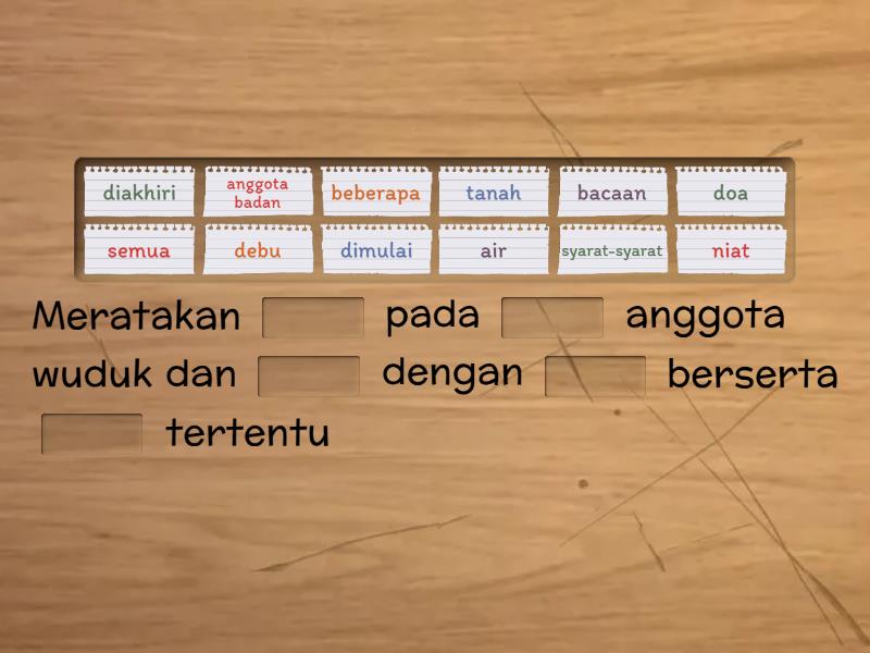 M2 KUIZ KAFA IBADAH - WUDUK - Missing word