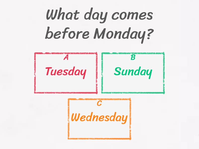 Days of week - Quiz