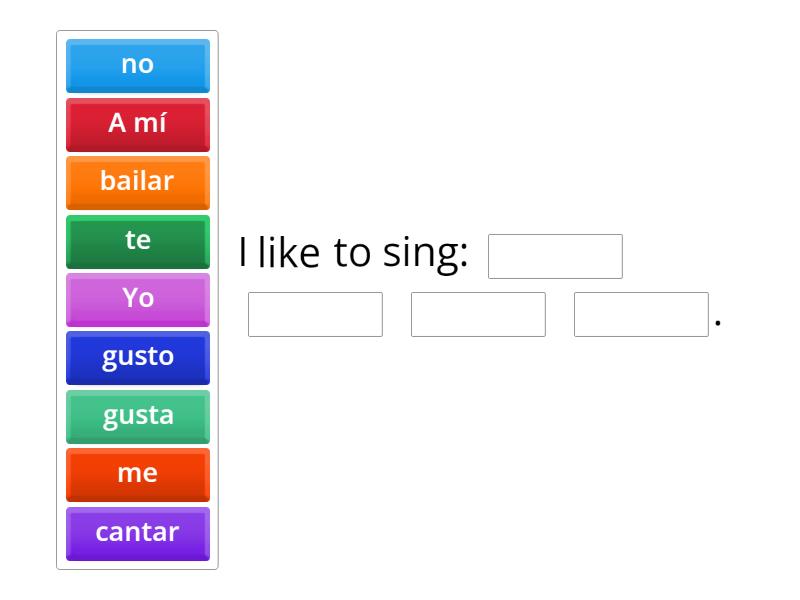 Gustar + Infinitive - Sentence Formation - Complete the sentence