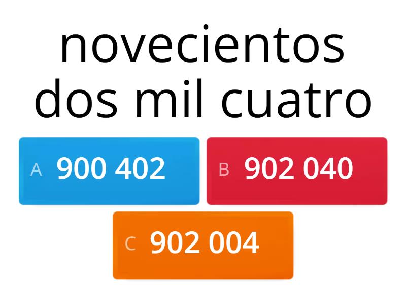 de numeros - Quiz