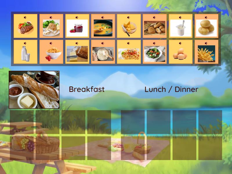 Food and meals - Group sort