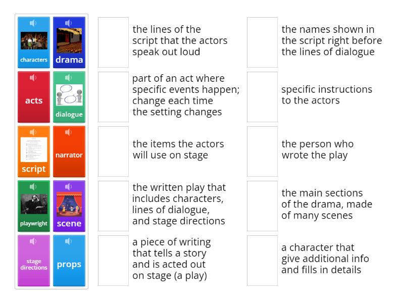 Drama Vocabulary - Match up