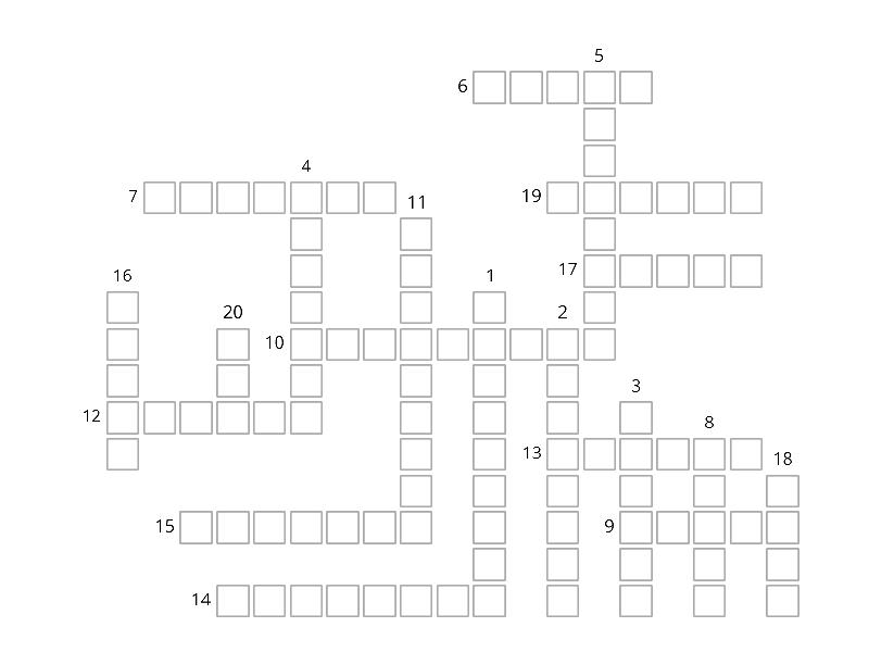 Verbi - presente indicativo - Crossword