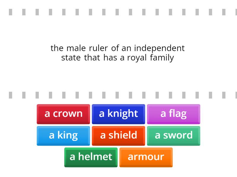 King Arthur - vocabulary - Find the match