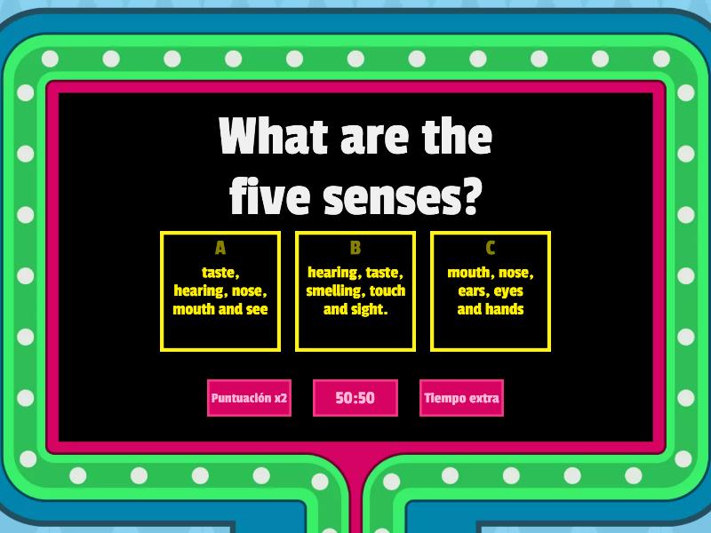 Sense receptors - Gameshow quiz