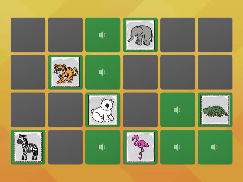 zoo animals Memory - Matching pairs