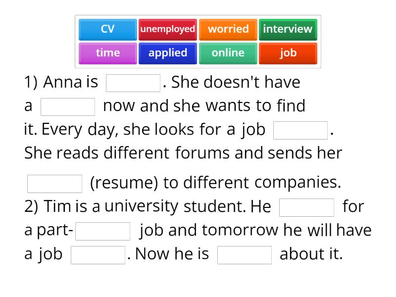 Revision (jobs) - Complete the sentence