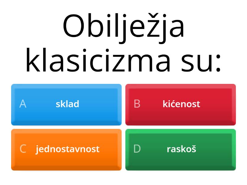 Klasicizam - Quiz