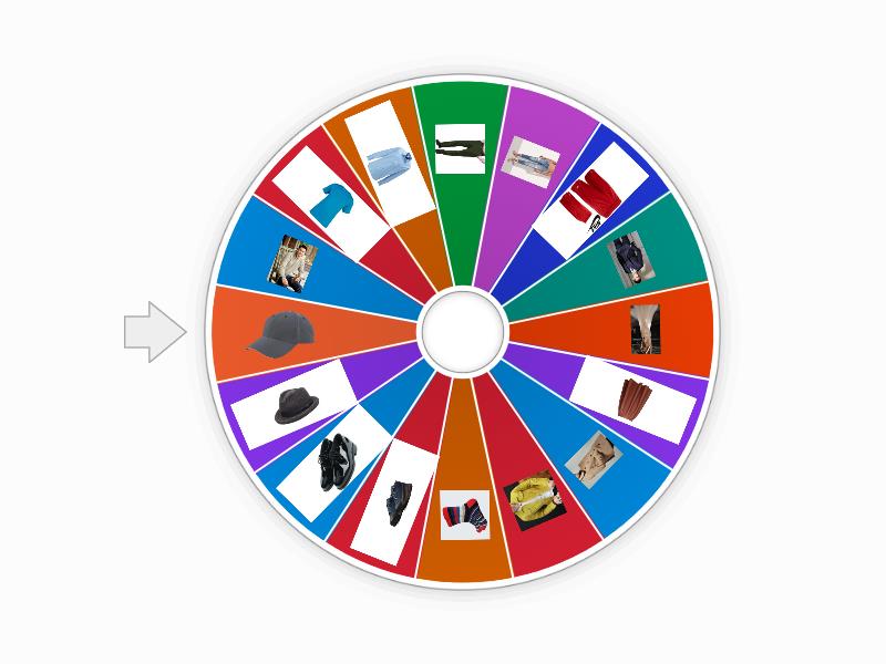 english file beginner 9B clothes - Spin the wheel