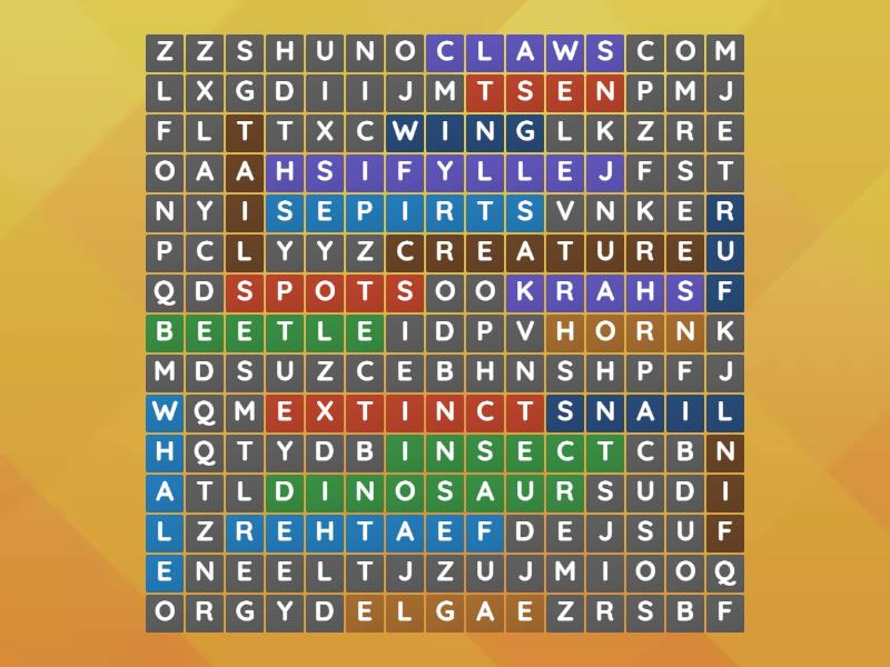 Jurassic world - Wordsearch