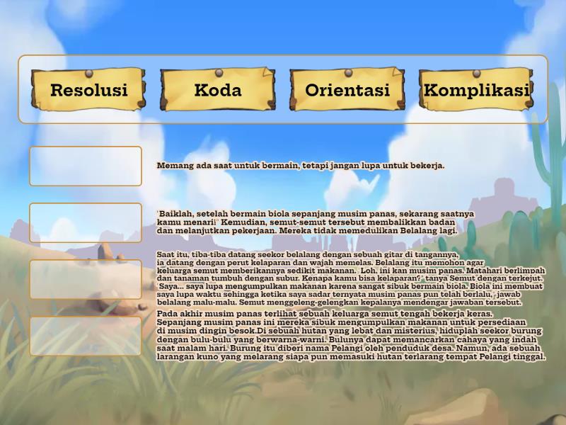 Struktur Teks Dongeng Fantasi - Match up