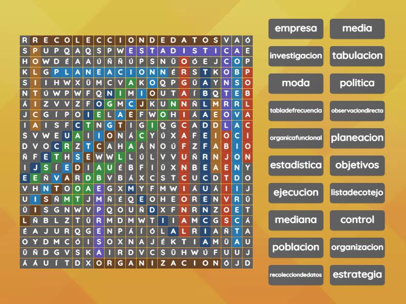 sopa de letras conceptos - Wordsearch