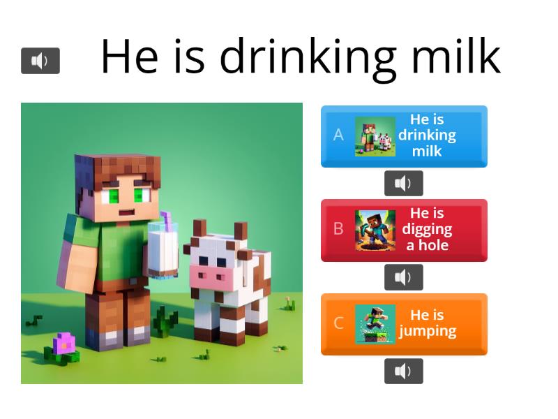 Present Continuous & Minecraft - Quiz