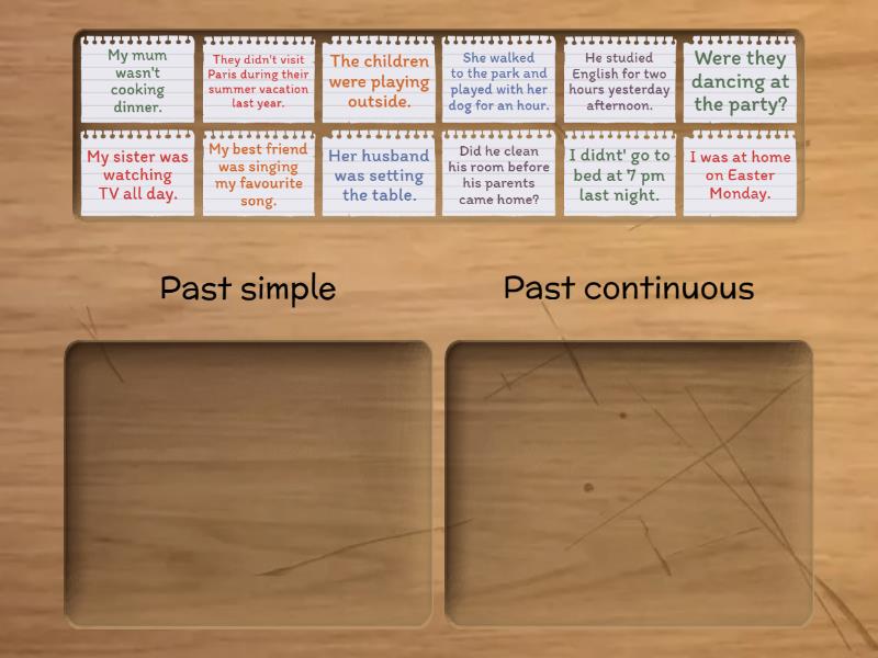 Past simple or Past continuous? - Group sort