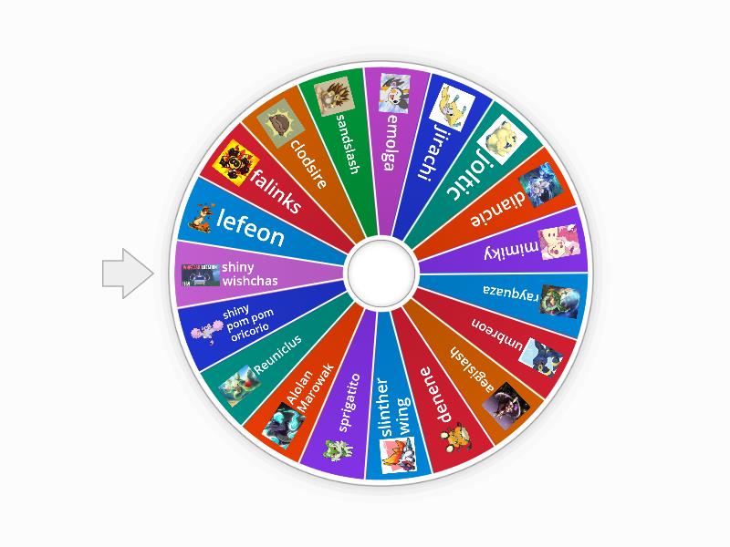 pokemon names - Spin the wheel