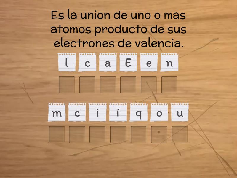 Uniones atomicas - Anagrama