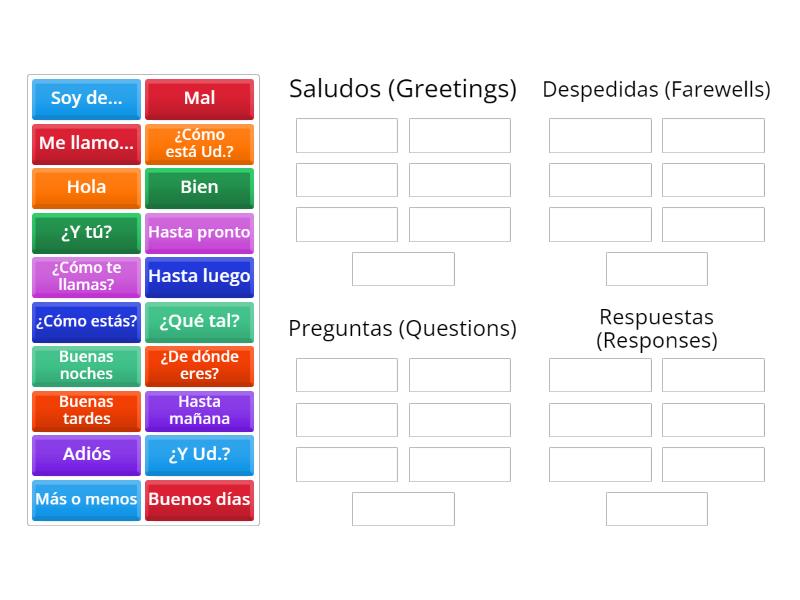 Saludos y Despedidas - Group sort