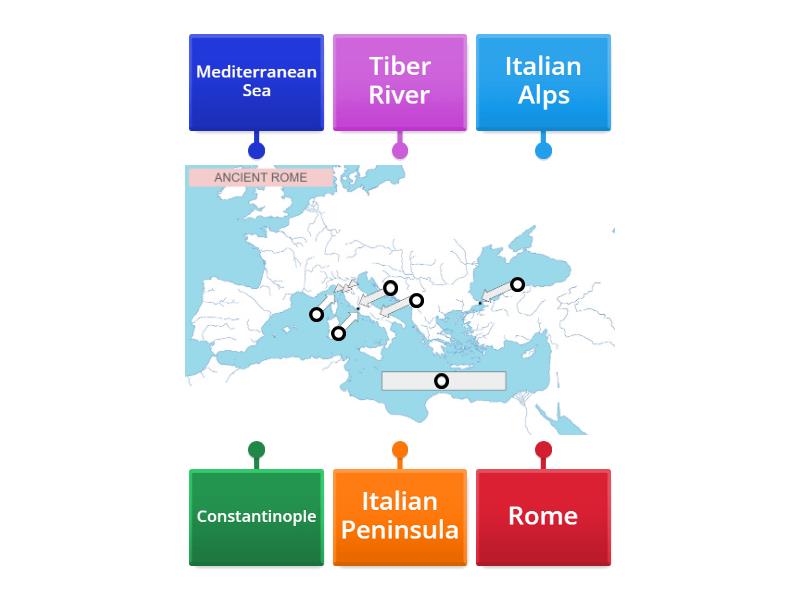 Ancient Rome Map - Labelled diagram