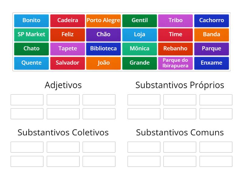 Subjetivos ou Adjetivos - Group sort