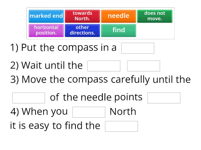 How to use a compass? - Complete the sentence