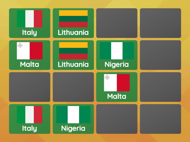 Match the flags - Ms. Joanne & Ms. Daniela - Matching pairs