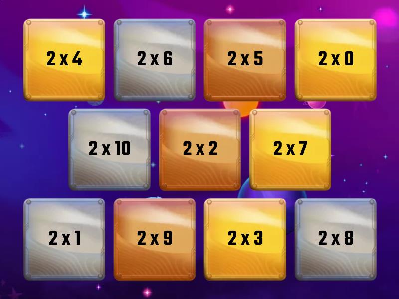 Tablas de multiplicar del 2 - Flip tiles