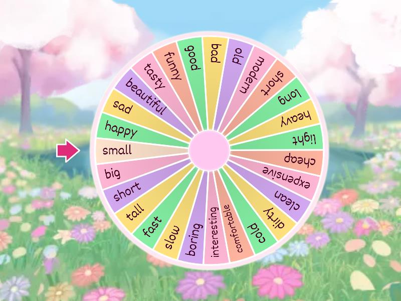 Name all forms of the comparative and superlative adjectives - Spin the wheel
