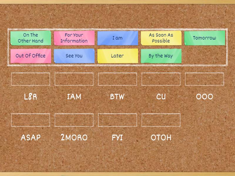 Abbreviations - Match up