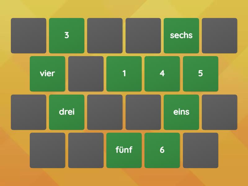 Zahlen 1-12 - Passende Paare