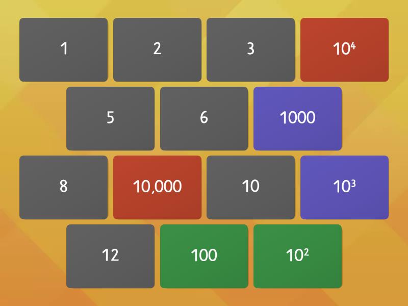 Powers of Ten - Matching pairs