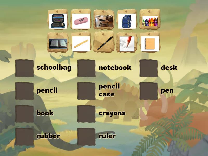 School objects - 3rd grade - Match up