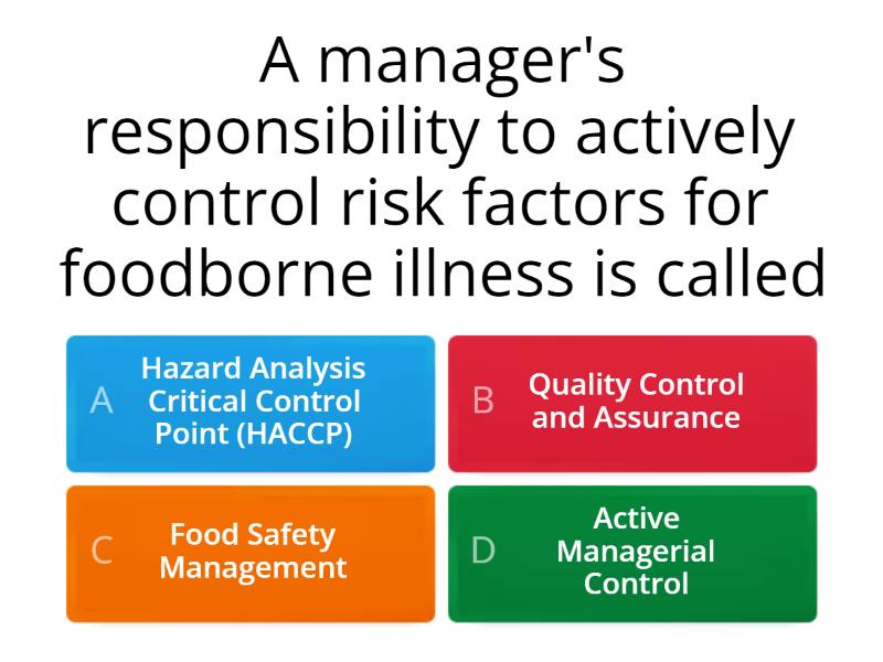 ServSafe Managers Chapter 8 - Quiz
