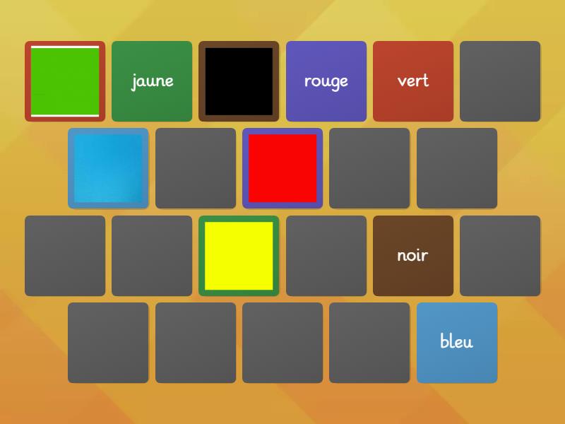 les couleurs - Matching pairs