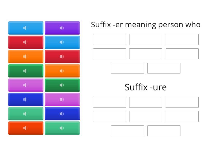 SUFFIX: er or ure? - Group sort