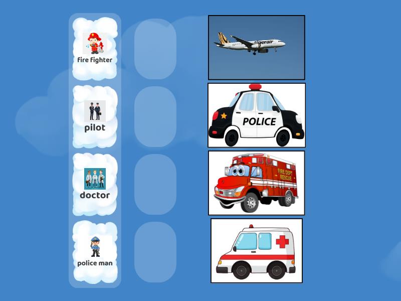 Numeracy - match the occupation with the vehicle they use - Match up