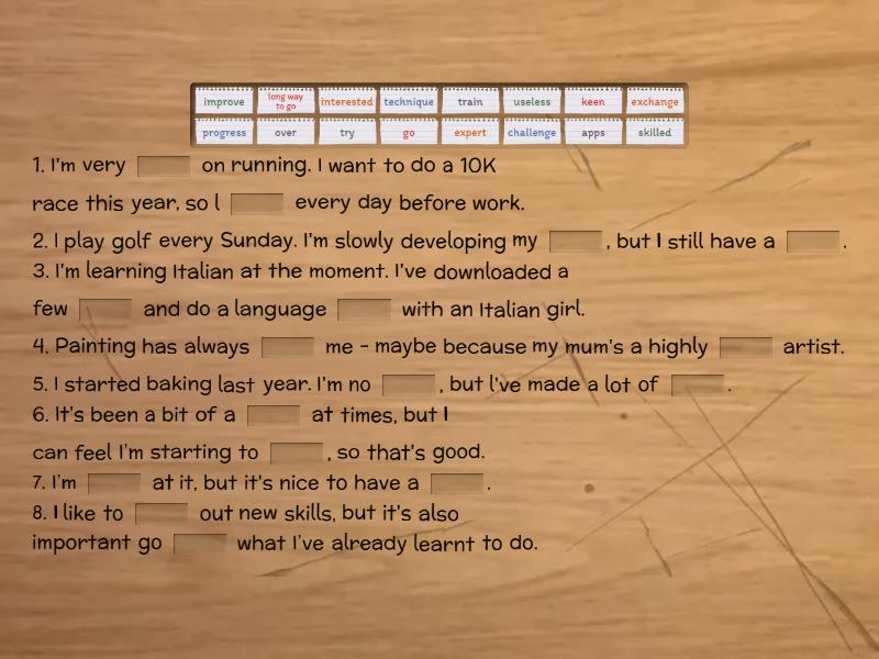 Roadmap B1+ 2A Gap Fill - Missing word