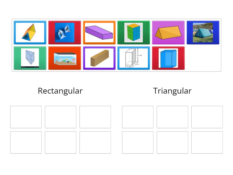 Sort the Prisms - Rectangular or Triangular - Group sort