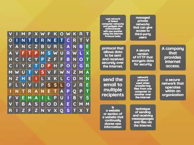 Chapter 10 Communication-IGCSE ICT - Wordsearch