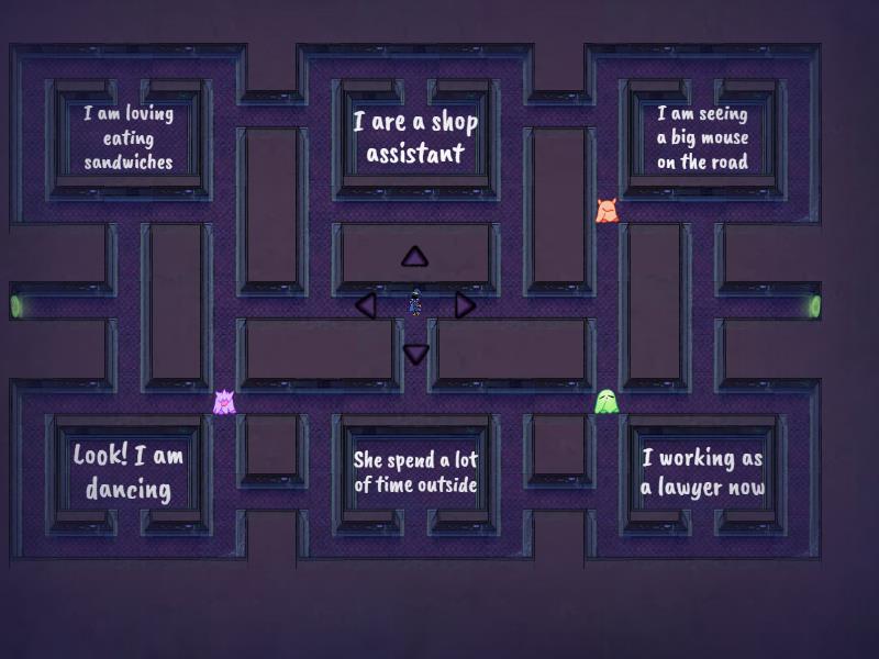 Present Continuous vs Present Simple - Maze chase