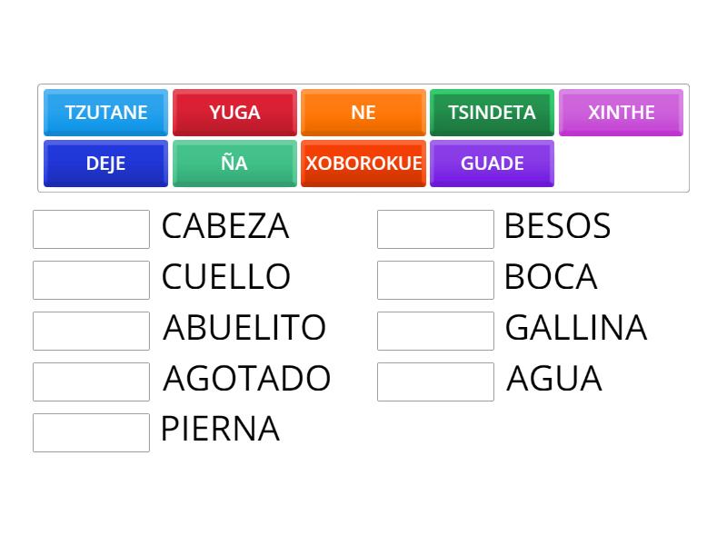 PALABRAS EN OTOMÍ - Match up