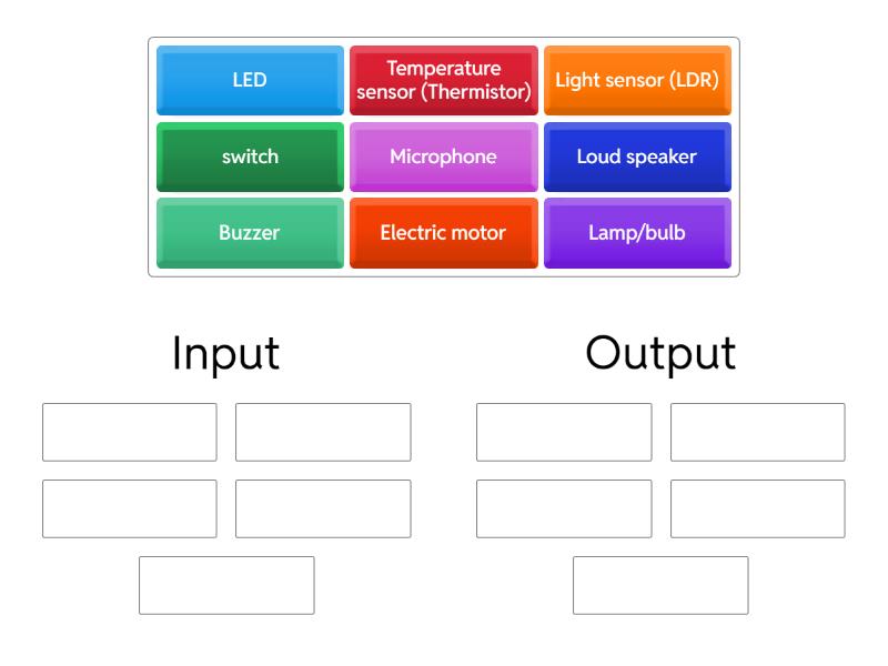 Input or output devices - Group sort