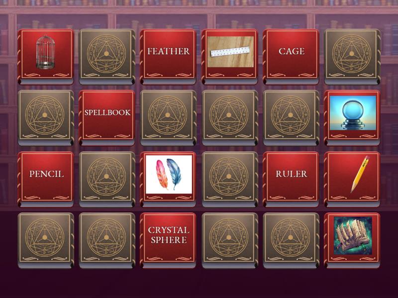 memory game - school supplies - Parejas