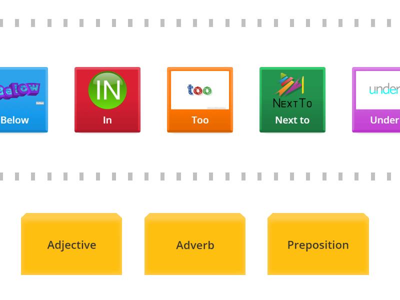 Adjective / Adverb / Preposition - group sort - Speed sorting