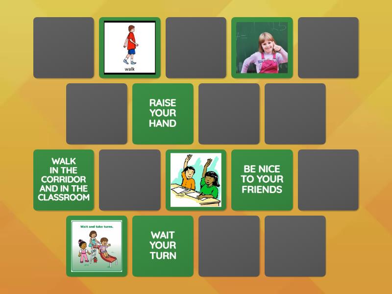 CLASSROOM RULES - Matching pairs